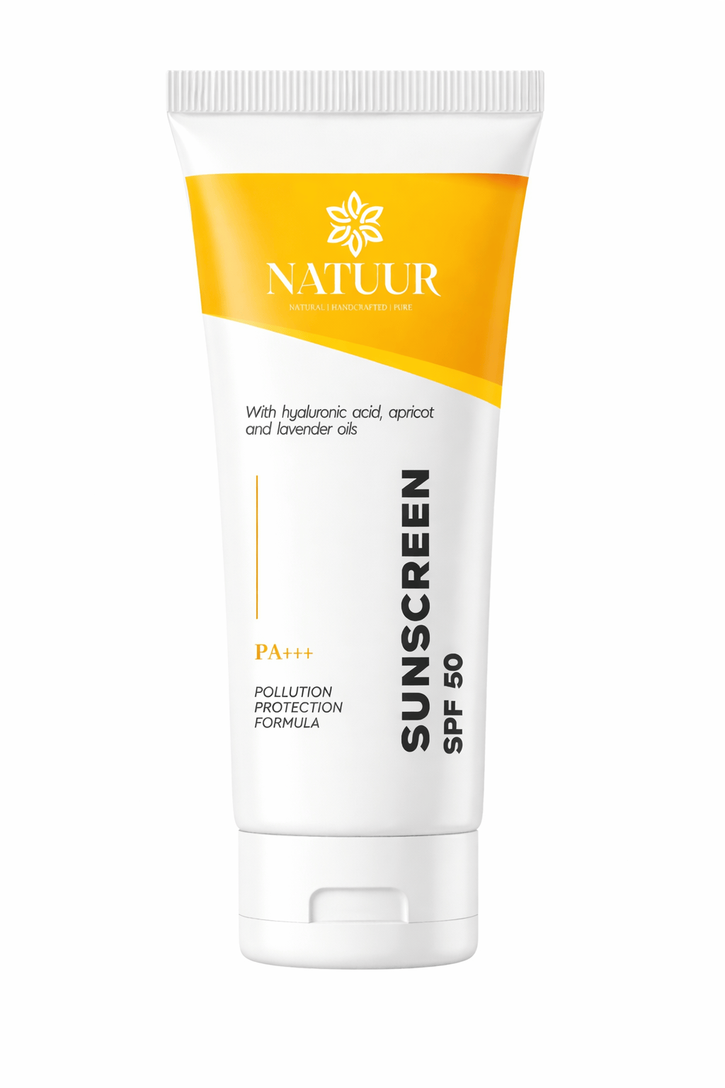 Sunscreen - SPF 50 - with hyaluronic acid, apricot and lavender oils ...